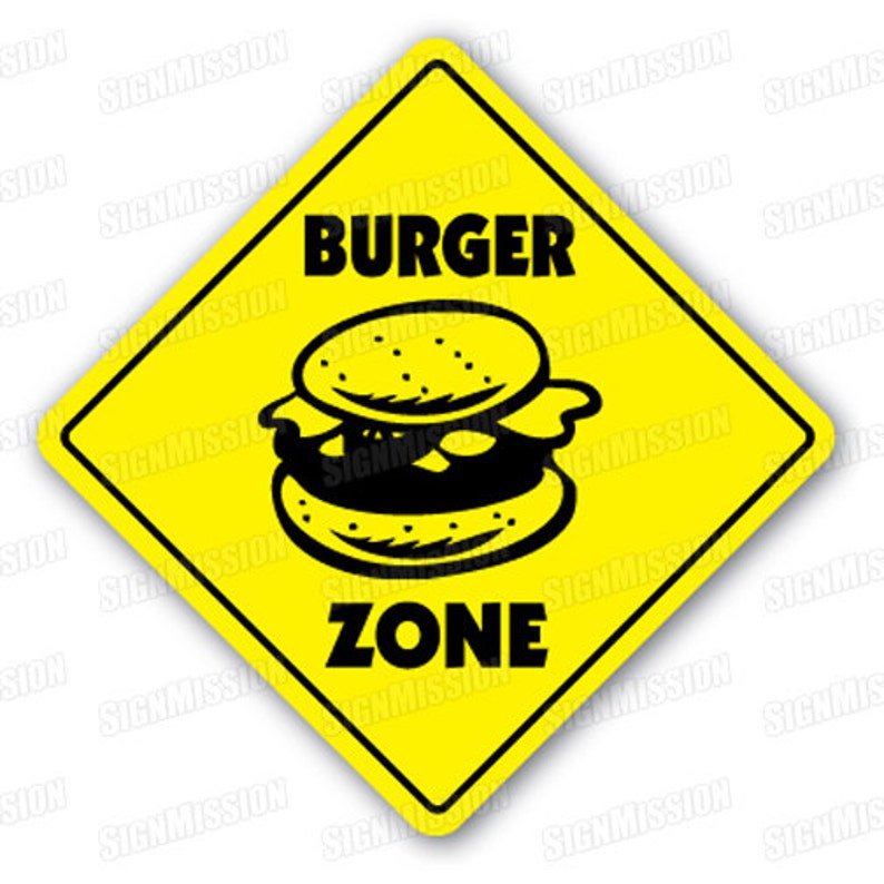 BURGER ZONE Sign Hamburger Signs Cart Stand Cheeseburger - Etsy