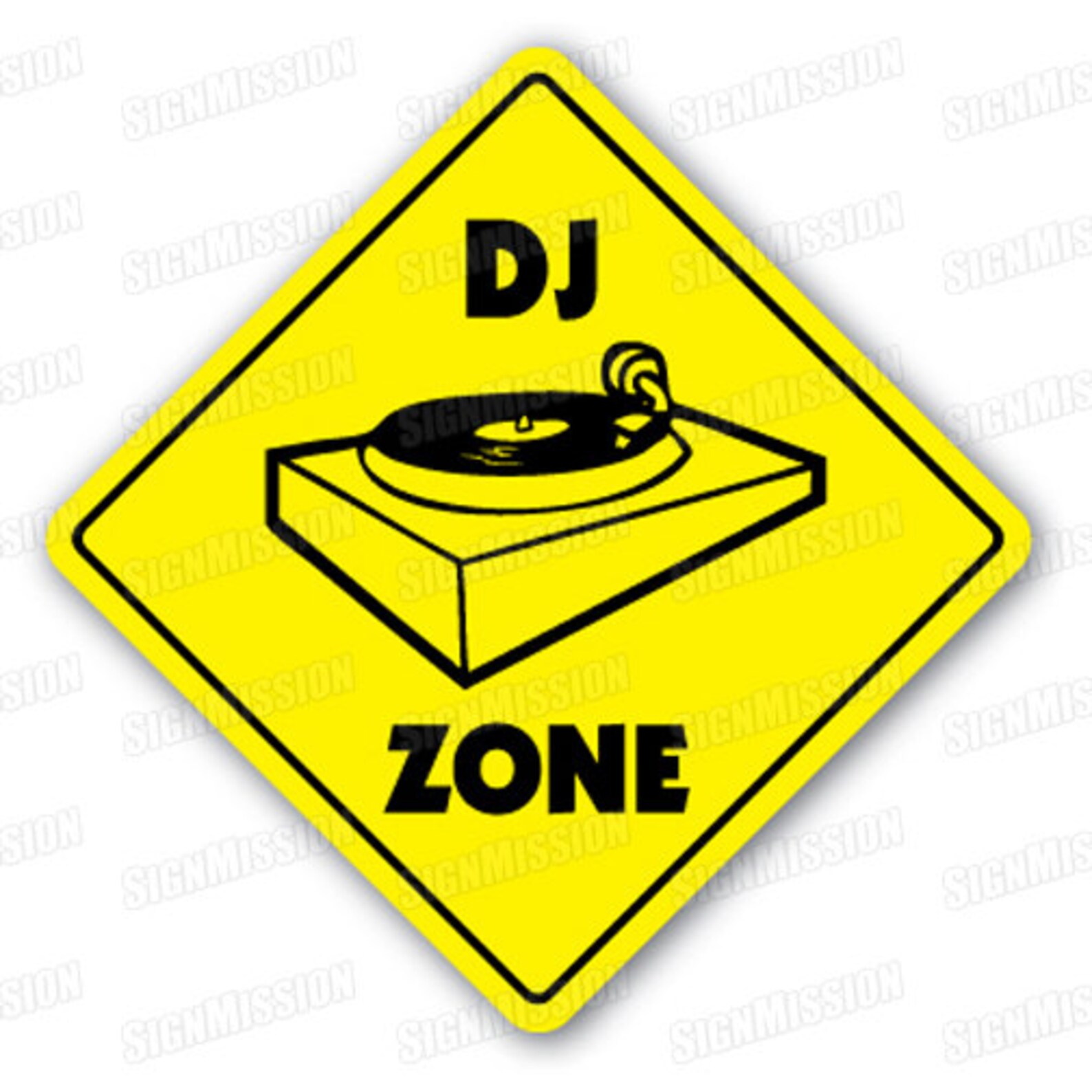 DJ ZONE Sign Signs Turntables Gear Lighting Mixer | Etsy