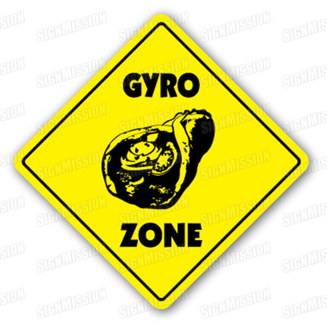 GYRO ZONE Sign Xing Gift Novelty Greek Food Olives Pita Tzatziki ...