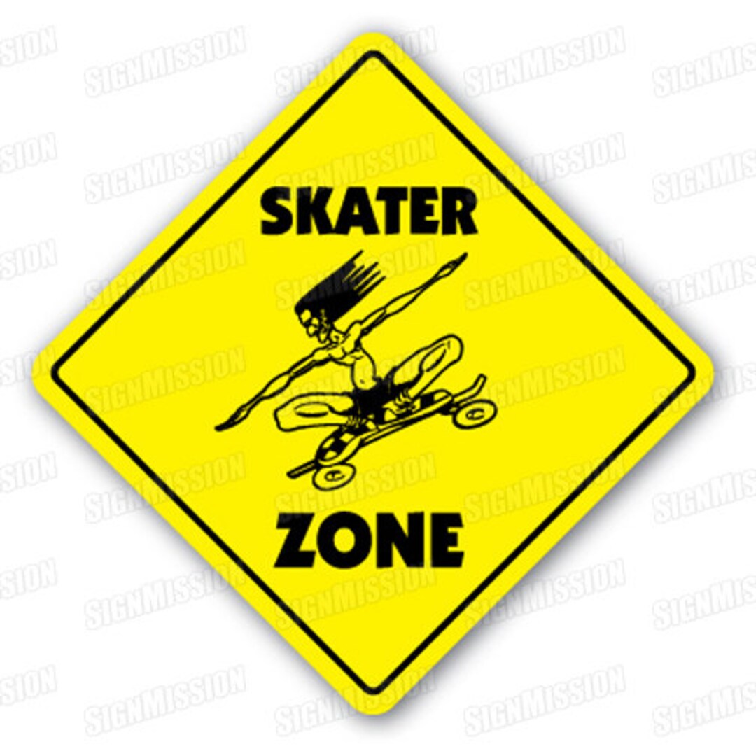 SKATER ZONE Sign Xing Skateboard Hockey Skateboarder Gift Ice - Etsy
