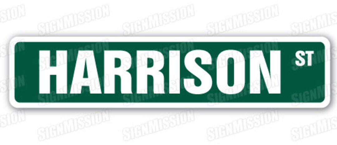 HARRISON Street Sign Name Childrens Room Door Gift Kid Child Boy Girl ...