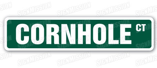 CORNHOLE Street Sign Game Boards Bags Corn Toss Gift Backyard - Etsy