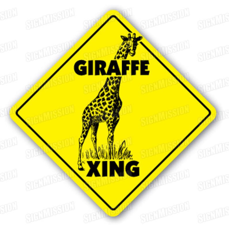 GIRAFFE CROSSING Sign Xing Lover Zoo Animal Gift - Etsy