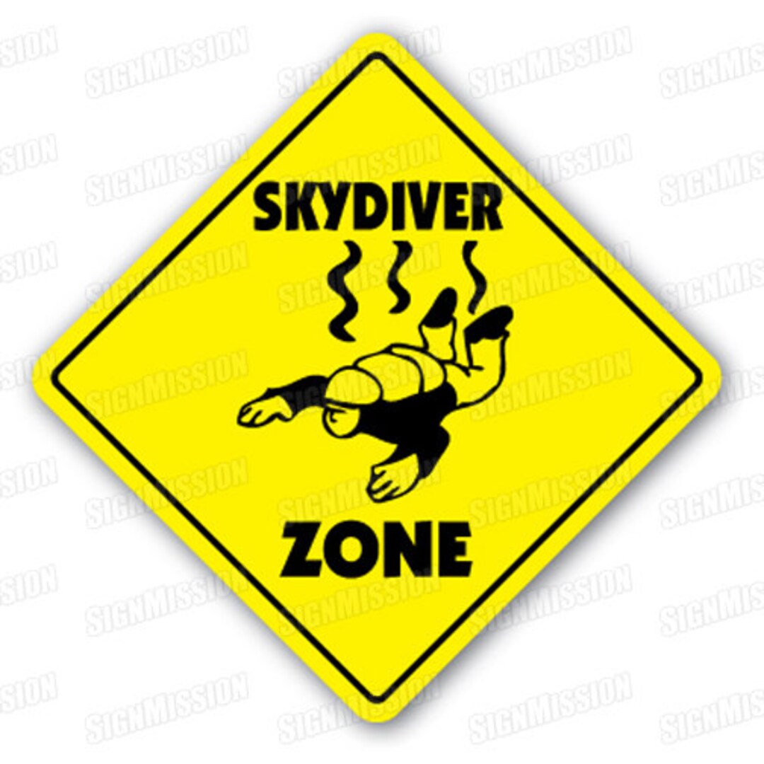 SKYDIVER ZONE Sign Xing Gift Novelty Air Borne Sky Diving Parachute - Etsy