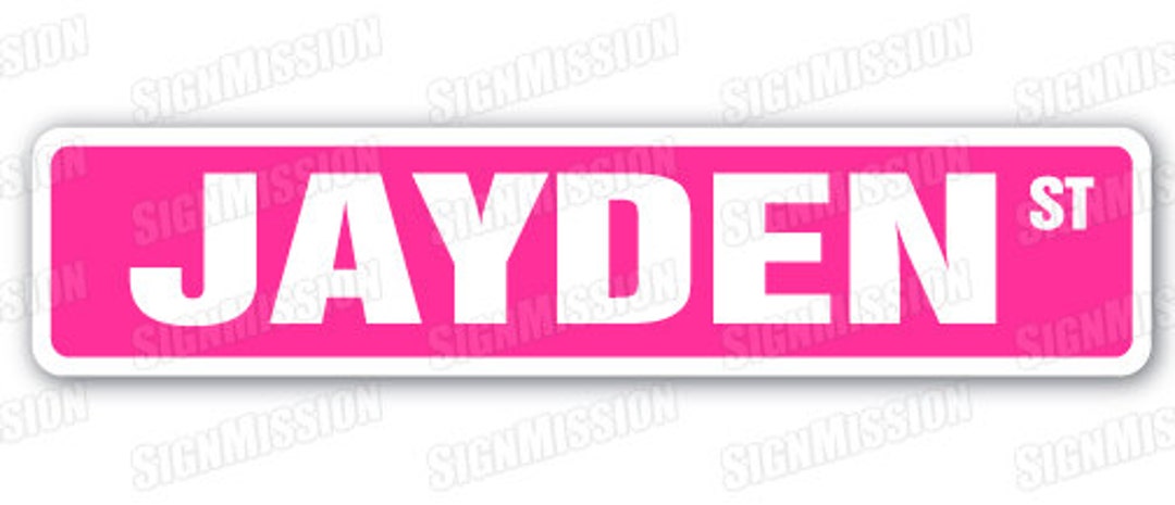JAYDEN Street Sign Name Childrens Room Door Gift Kid Child Boy Girl ...