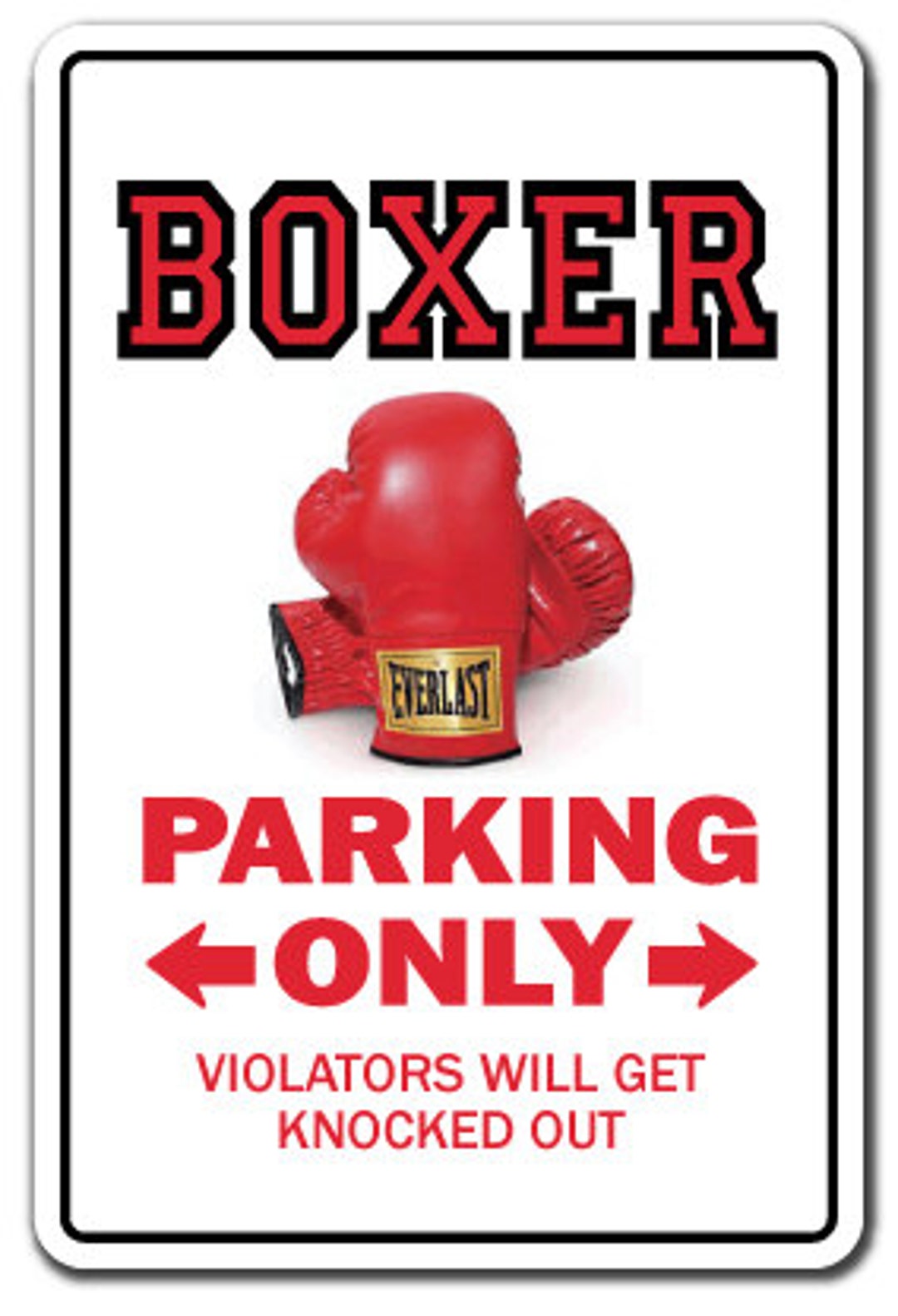 Boxer Fighter sign Parking Boxing Gloves Title Gift - Etsy