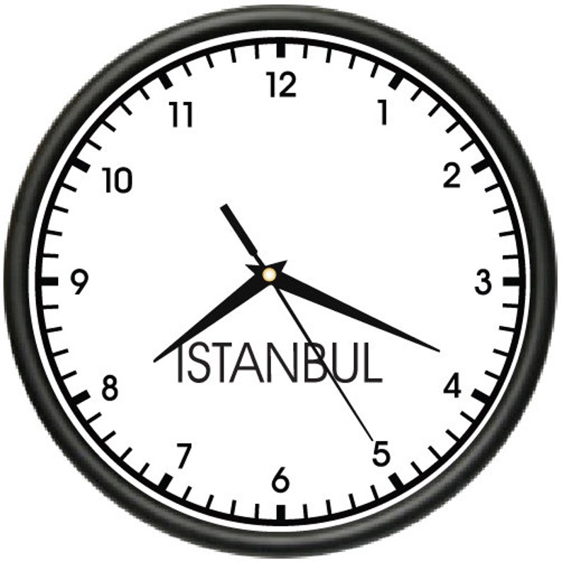 ISTANBUL TIME Wall Clock World Time Zone Clock Office Business Etsy istanbul-time-wall-clock-world-time-zone-clock-office-business-etsy