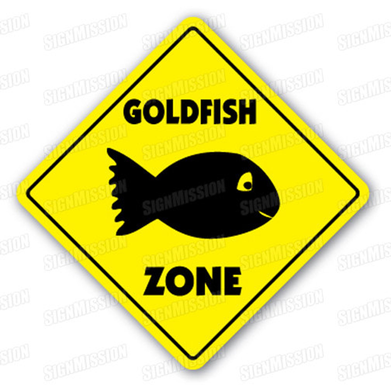GOLDFISH ZONE Sign Xing Gift Novelty Bowl Fish Gold Food Flakes Toilet ...