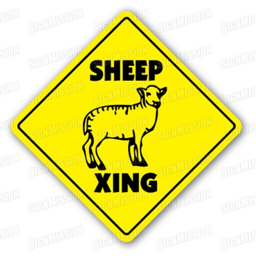 SHEEP CROSSING Sign xing signs herder farm wool farmer lamb | Etsy
