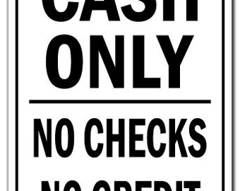 Credit Cards Only Sign - Etsy