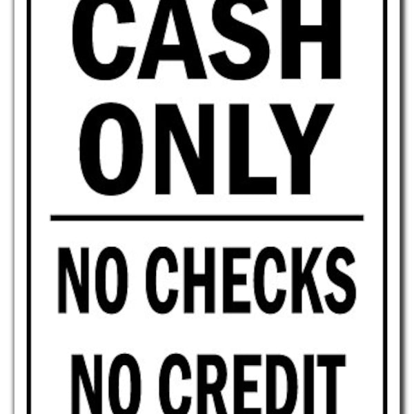 Credit Card Only Signs - Etsy Canada
