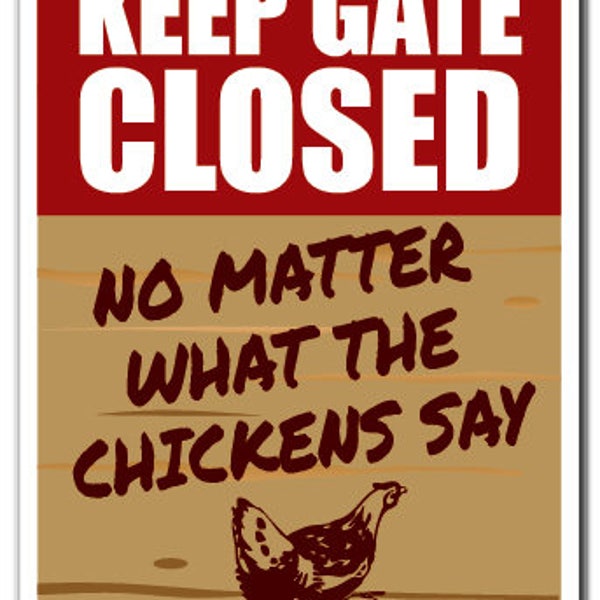 Chicken Warning Sign - Etsy