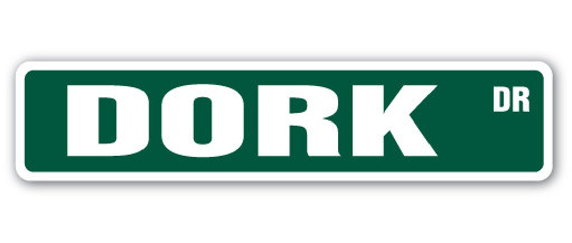 DORK Street Sign Stupid Inept Nerd Geek Silly Gamer Weird - Etsy