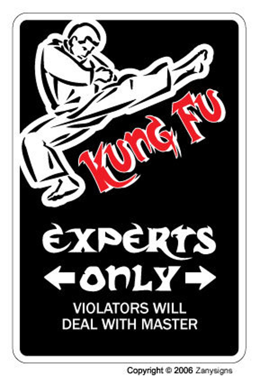 Kung Fu sign Parking Martial Arts Black Belt Gift - Etsy