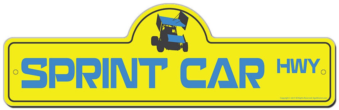Sprint Car Street Sign Indoor/outdoor Funny Home Decor for Garages ...