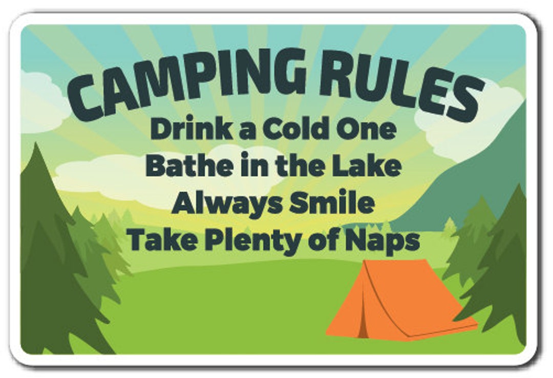 Camping Rules Novelty Sign Relax Camp Vacation Trip Tent Gift - Etsy