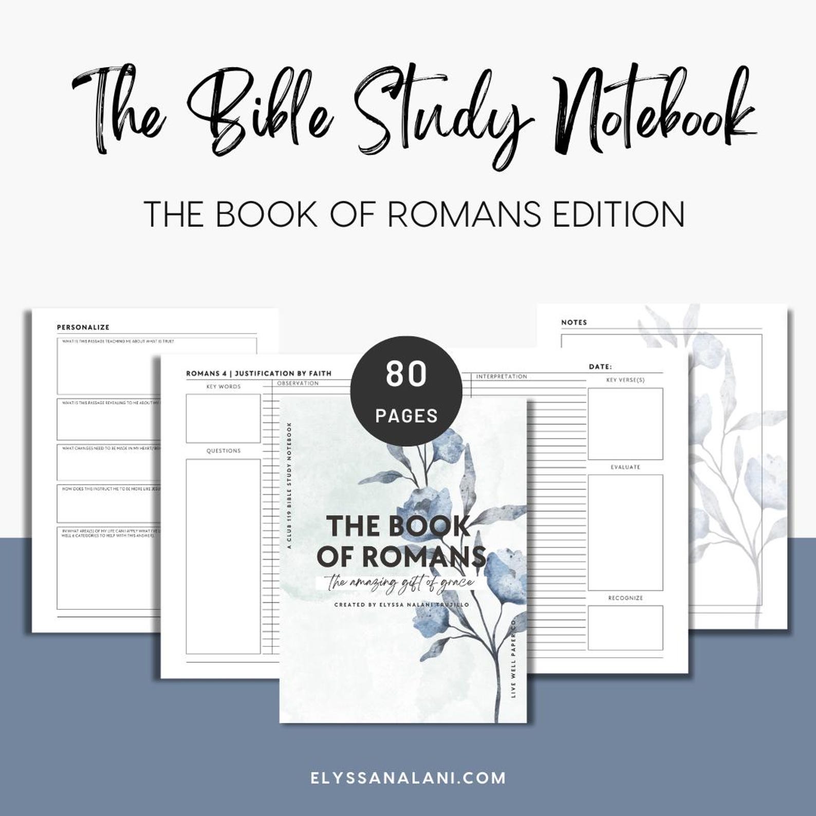 The Bible Study Notebook | the Book of Romans Edition - Etsy