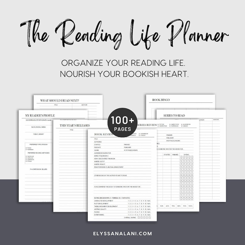 The Reading Life Planner | Letter Size | Reading Journal | Book Planner ...