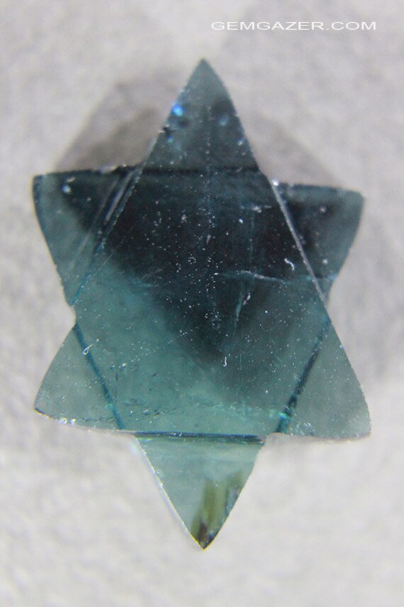 Blue-green Indicolite Tourmaline Star of David Cut Cabochon | Etsy
