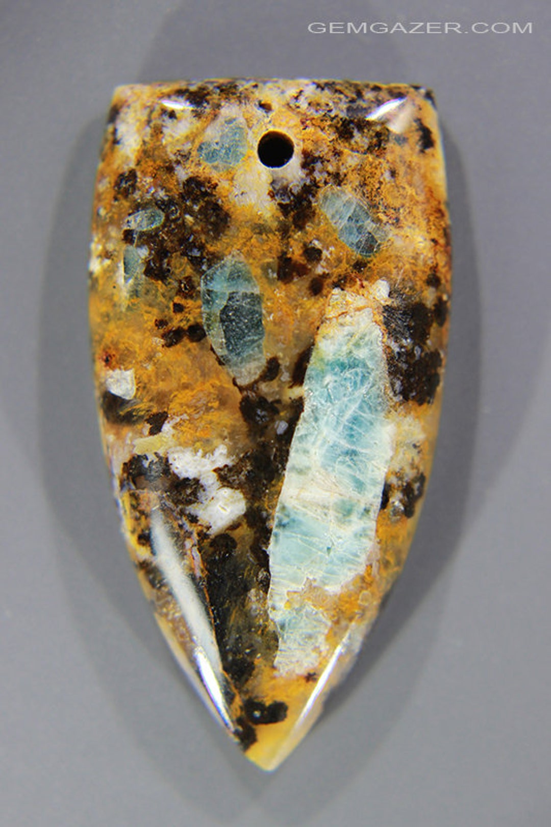 Opalized Fossil Wood (colla Wood) Drilled Cabochon / Pendant, Turkey ...