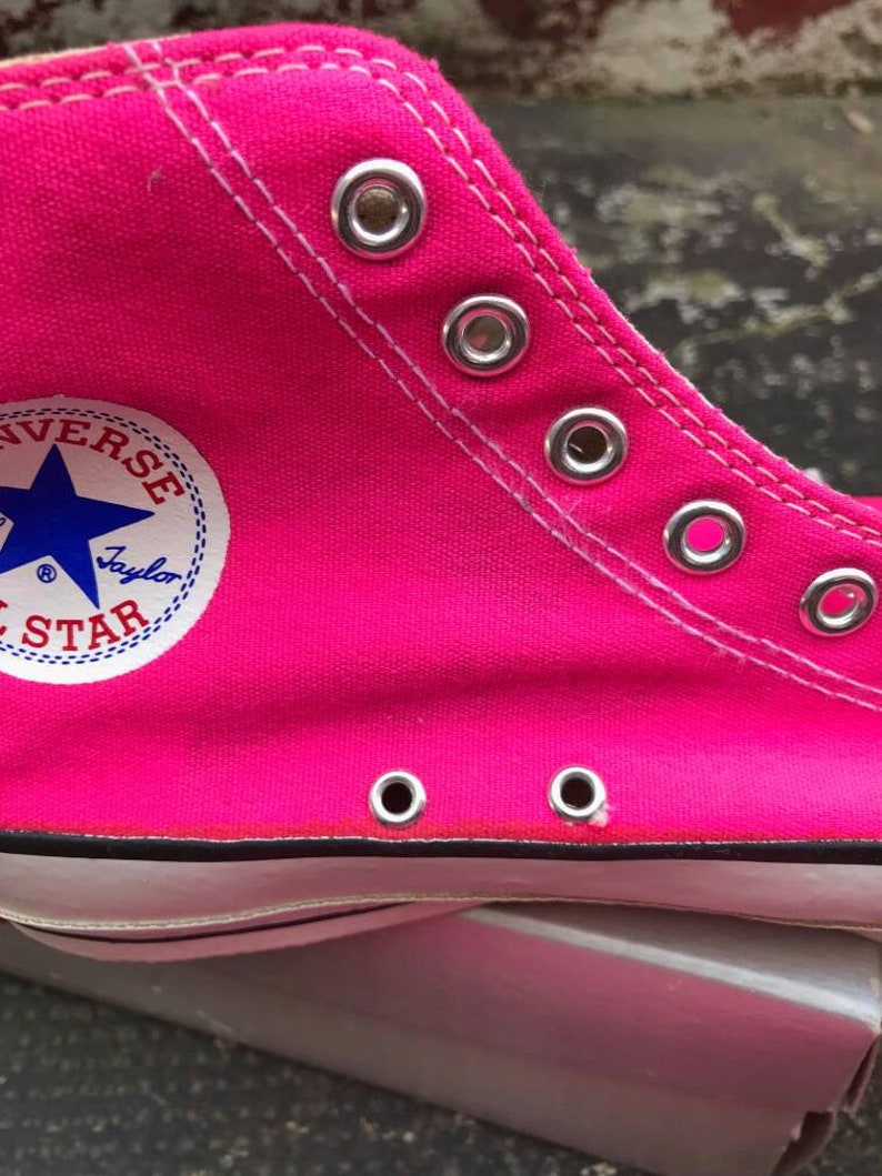 80s Neon Pink Converse Deadstock Converse Usa Vintage Nylon Rare Size 9