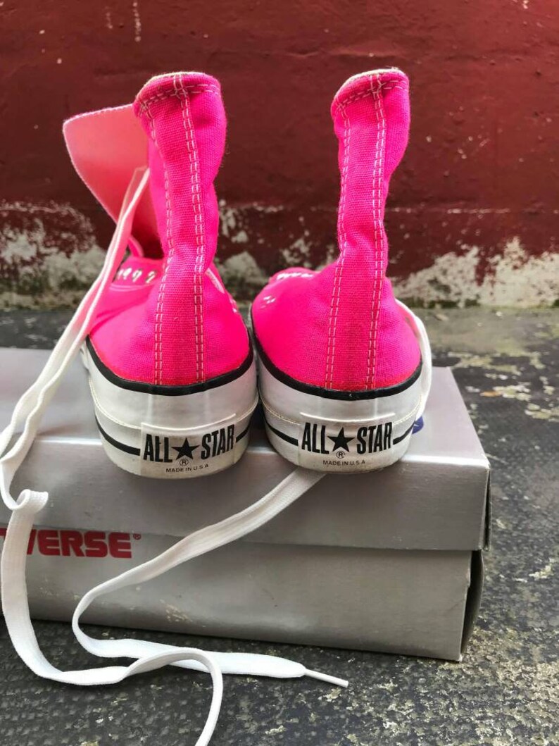 80s Neon Pink Converse Deadstock Converse Usa Vintage Nylon Rare Size 9