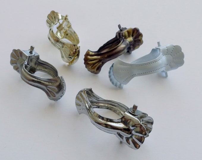 CAFE Rod Curtain Pole Rings, Antique Curtain Clips, Country Decor ...