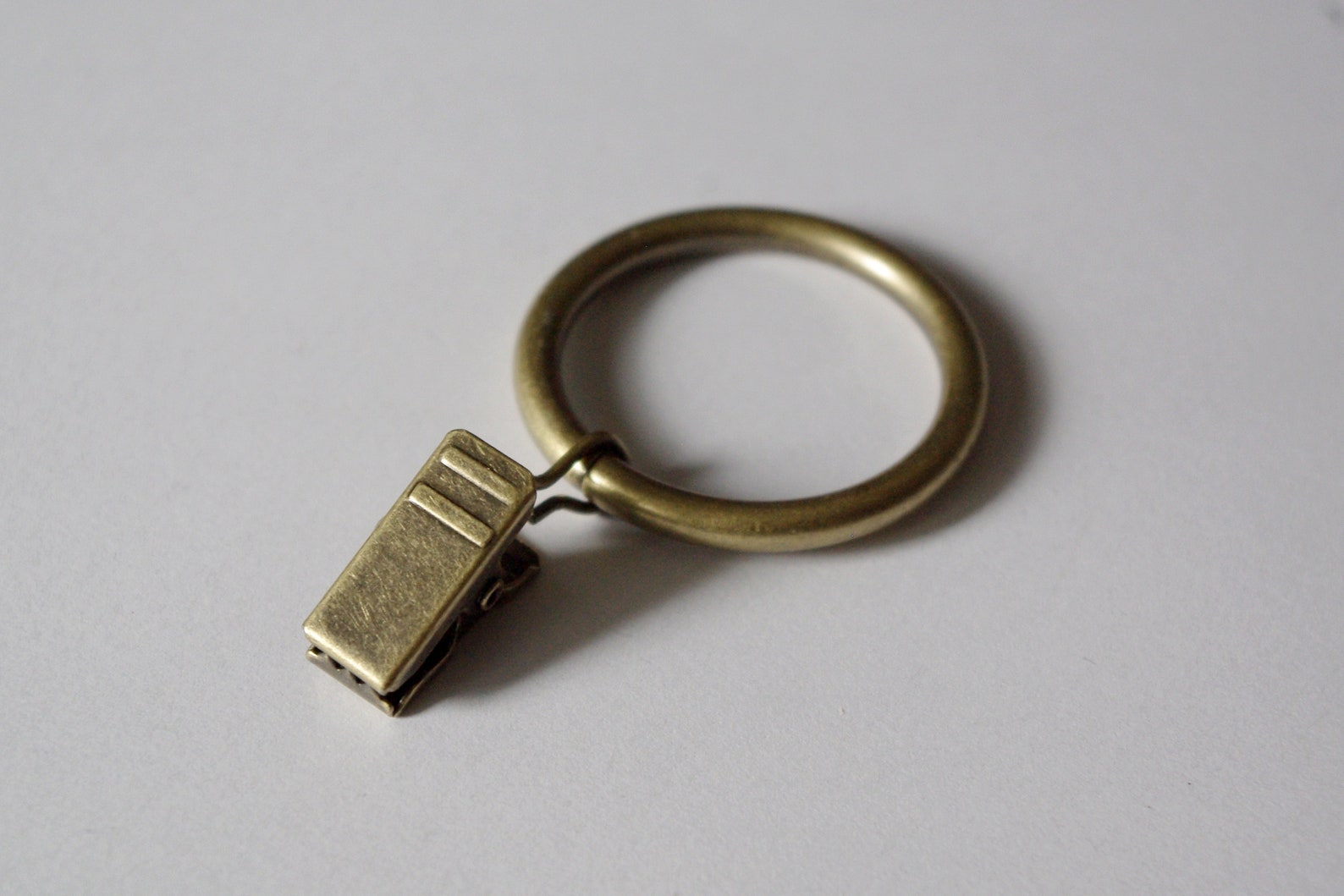 Antique Gold Curtain Ring Clips Ø30 / Ø35 / Ø40mm pack of 10 - Etsy UK
