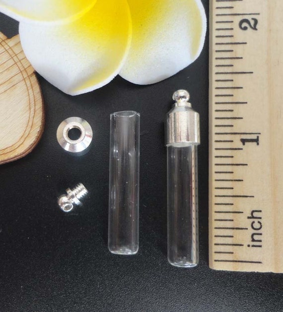 6MM Flat Bottom Glass TUBE With Silver SCREW Copper Cap Glass | Etsy