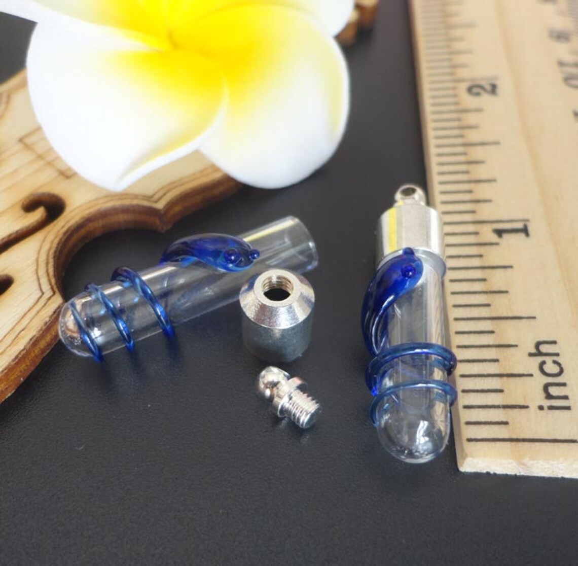 6MM "tube Blue Snake" (silver SCREW Copper Cap), Clear Glass Bottle ...