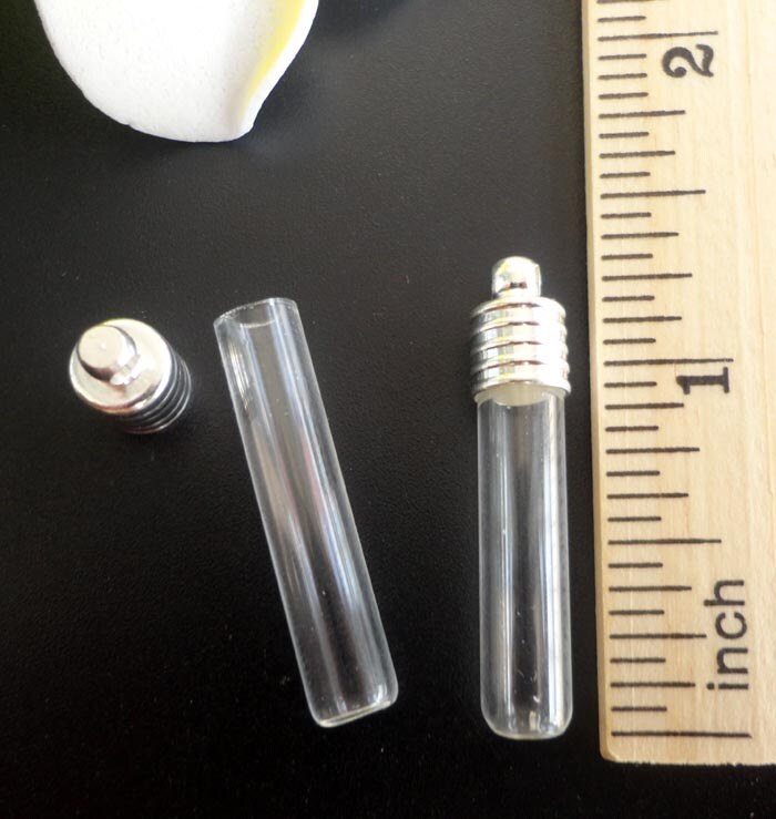 6MM Flat Bottom Tube, Mini Glass Vial With Silver-plated Copper Cap ...
