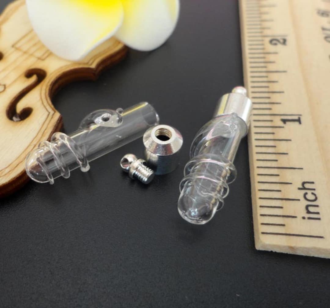 6MM Tube Clear Snake (silver SCREW Copper Cap), Glass Bottle Necklace ...