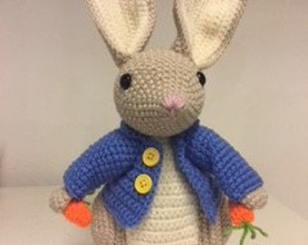 Large Peter Rabbit Crochet Pattern, Amigurumi Rabbit Pattern, Peter ...