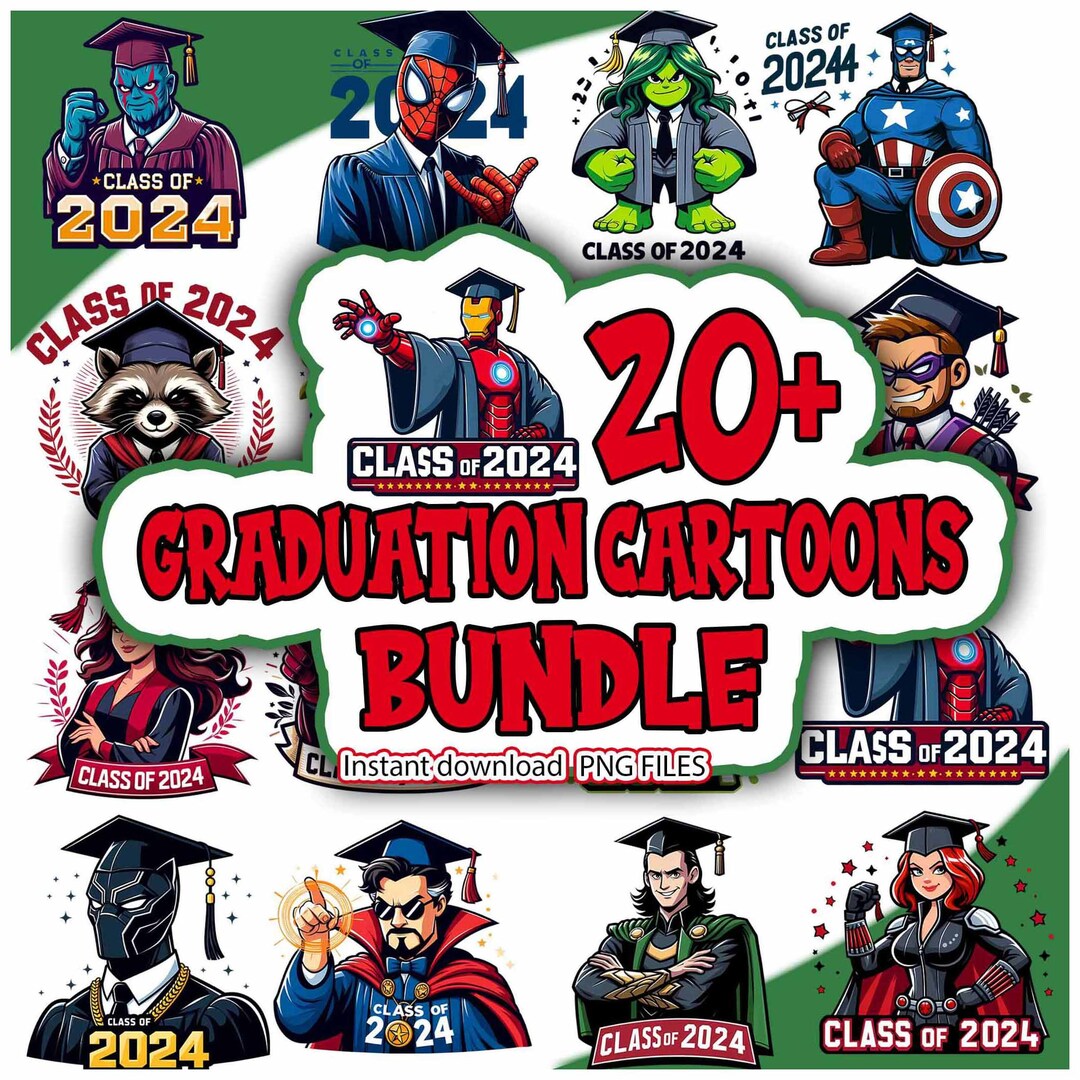 Graduation Avenger Png Bundle, Super Heroes Set, Super Hero Clipart Set ...