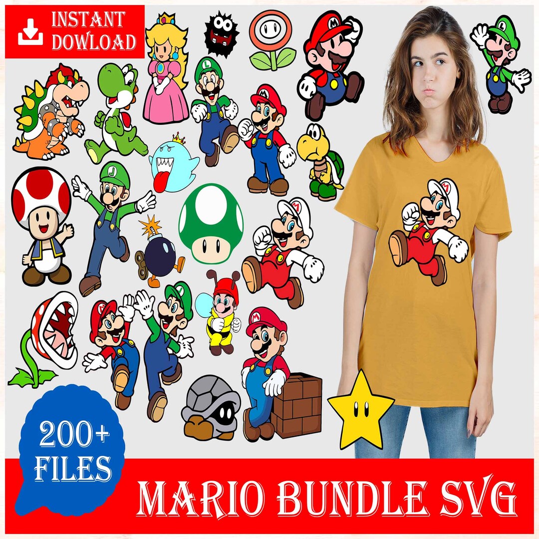 Super Mario SVG Bundle for Cricut and Sublimation, Mario Cut Files ...