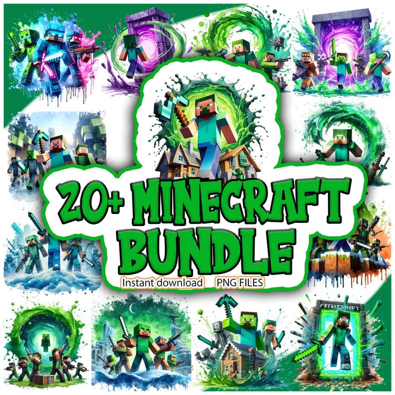 20 Minecraft Bundle Png, Minecraft Bundle Game Chracters, Svg Png ...