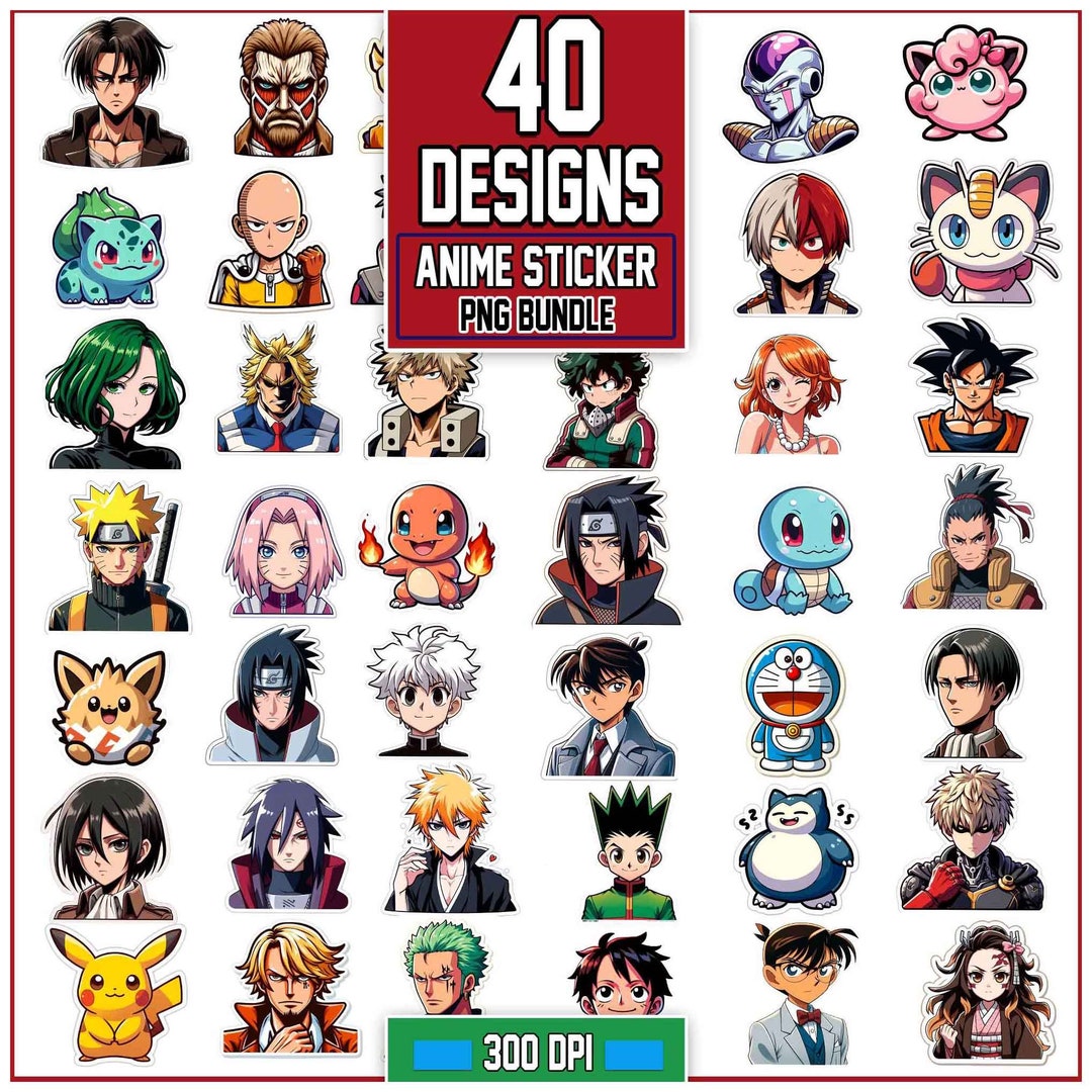 40 Anime Sticker Png, Anime Sticker PNG Pack, Anime Sticker Set, Anime ...