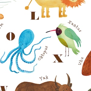PDF ABC Personalized Animal Alphabet With Name Learning Poster A4 A3 A2 ...