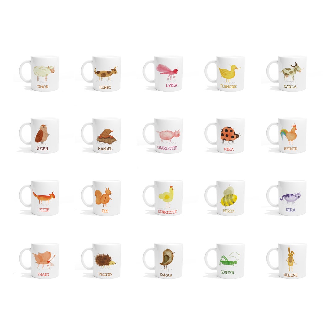 ABC Cup 100 Animals With Names Ceramic Children's Cup Animals on the ...