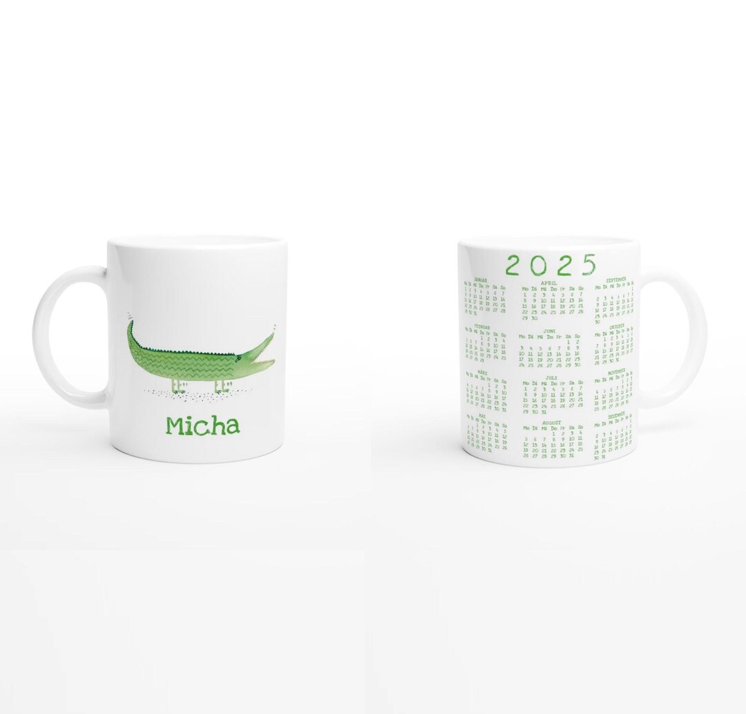 Calendar Mug With Name, Desired Animal and Calendar 2025 - Etsy