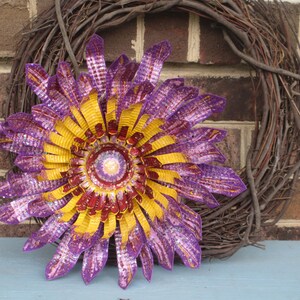Recycled Metal Flower/ Metal Art/ Tin Can Flower/ Garden/ Yard Décor ...