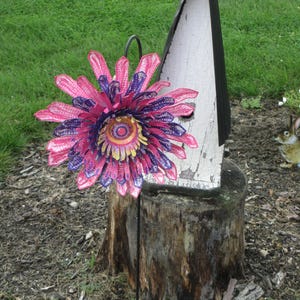 Recycled Metal Flower/ Metal Art/ Tin Can Flower/ Garden/ Yard Décor ...