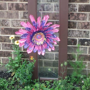 Recycled Metal Flower/ Metal Art/ Tin Can Flower/ Garden/ Yard Décor ...