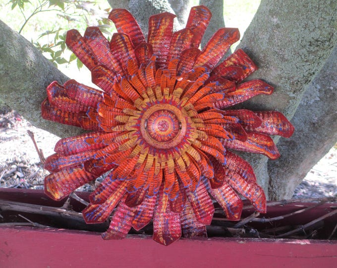 Recycled Metal Flower/ Metal Art/ Tin Can Flower/ Garden/ Yard Décor ...