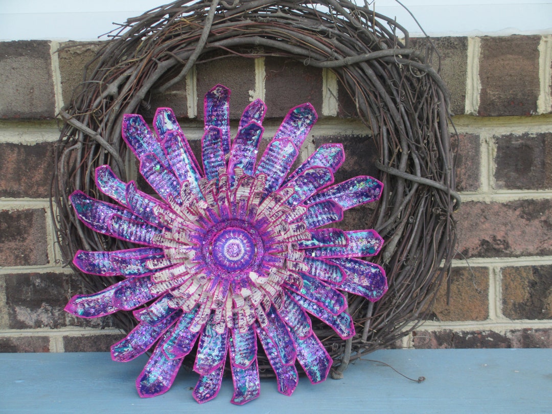 Recycled Metal Flower/ Metal Art/ Tin Can Flower/ Garden/ Yard Décor ...
