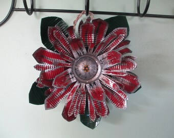 Recycled Metal Sun Flower/ Metal Art/ Tin Can Flower/ Garden/ - Etsy