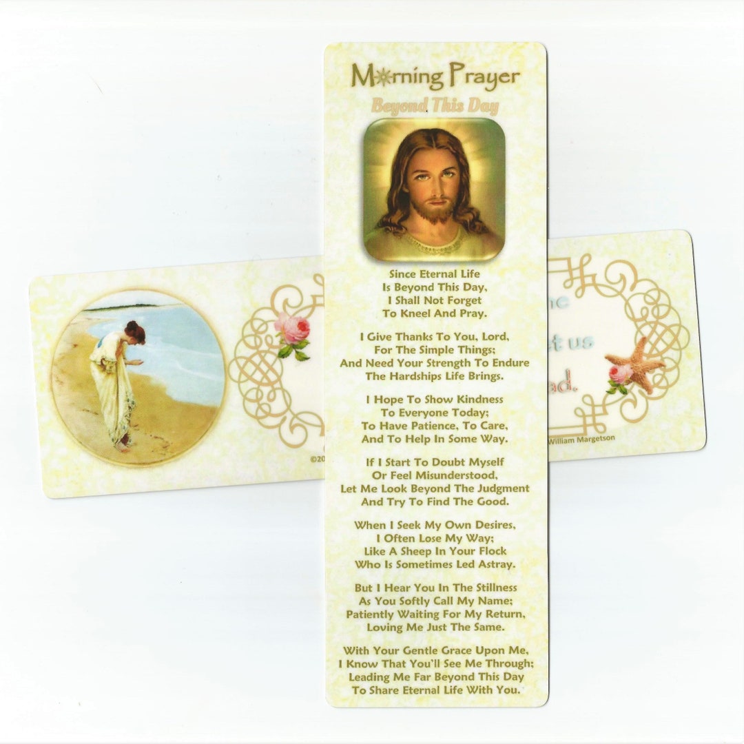 Morning Prayer Bookmark, Silver Lamb Charm, Christian Gift - Etsy