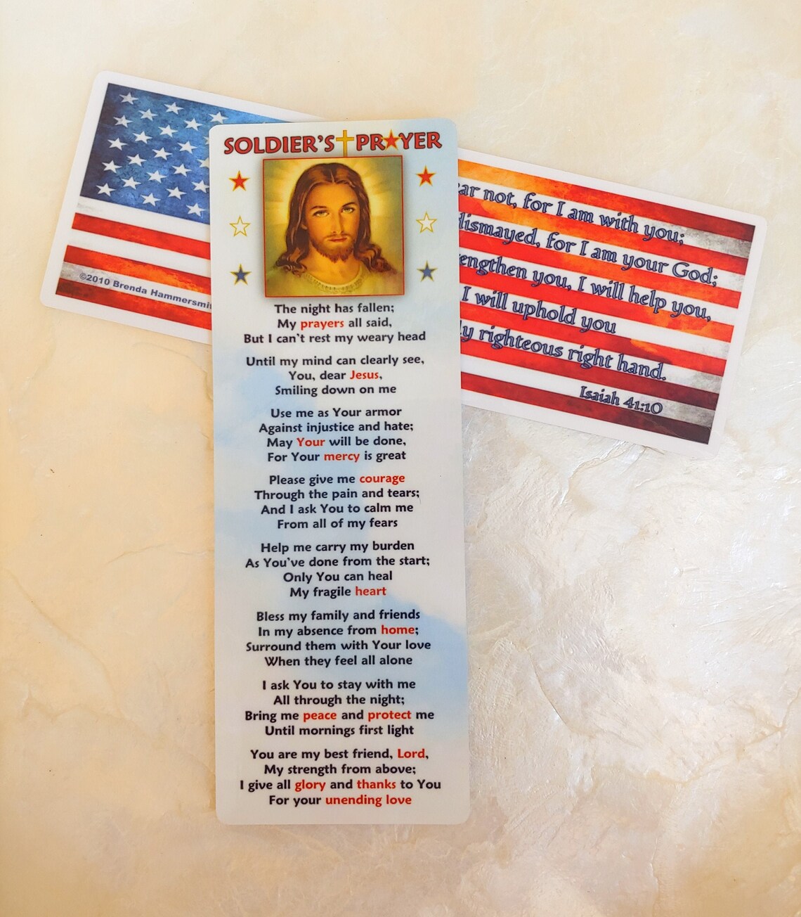 Soldiers Prayer Bookmark/american Flag Bookmark/bronze - Etsy