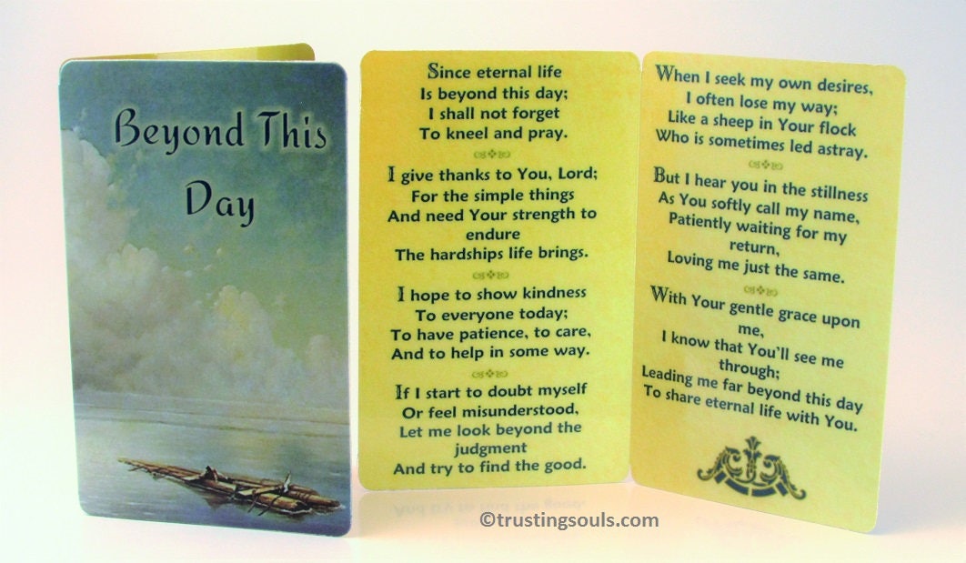 Morning Prayer-prayer Card/beyond This Day Pocket Card With - Etsy
