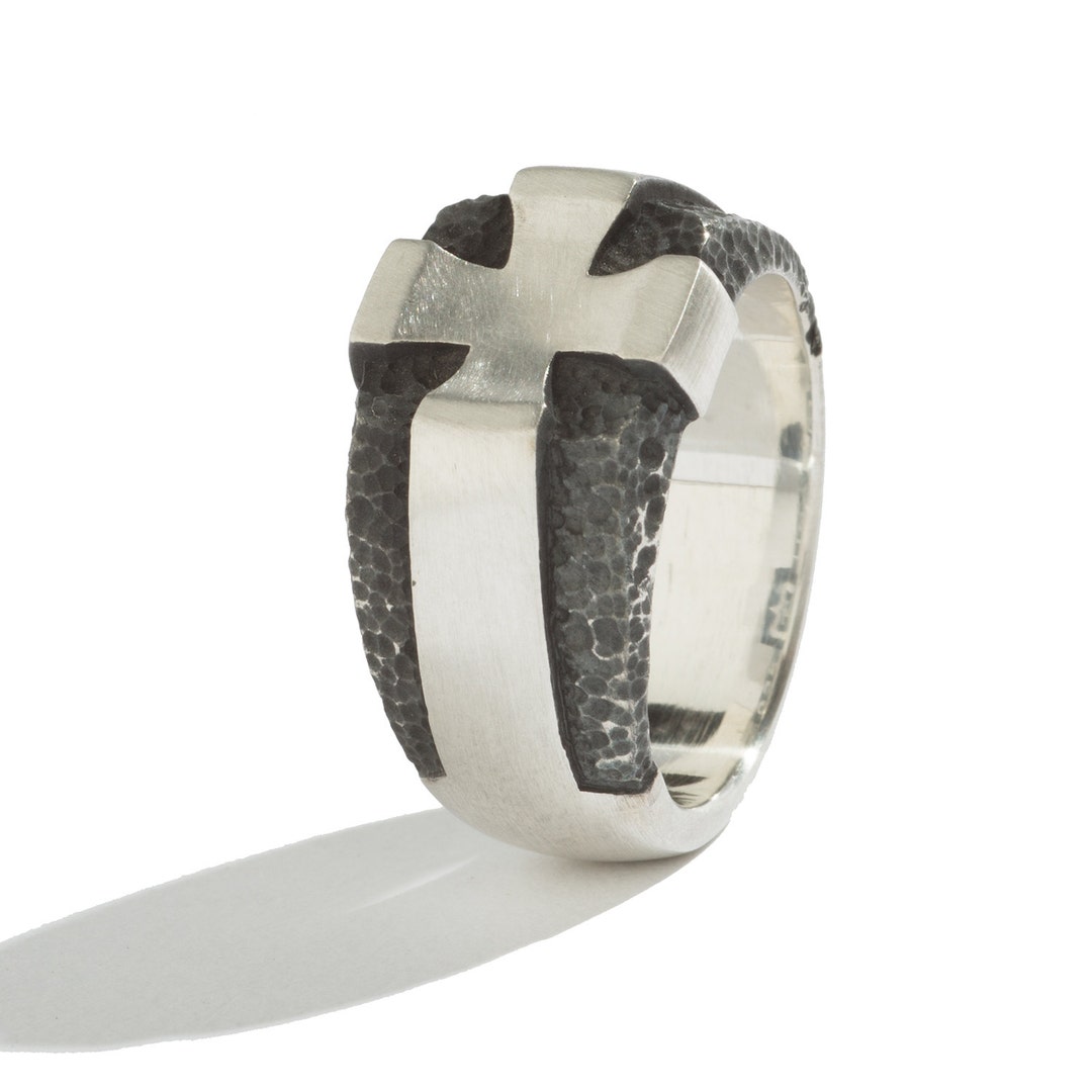 Pitted Cross Ring - Etsy
